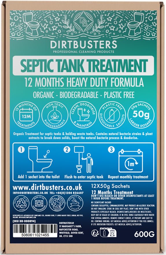 Organic Septic Tank Treatment Dissolvable Sachets, Plastic Free (50g ...